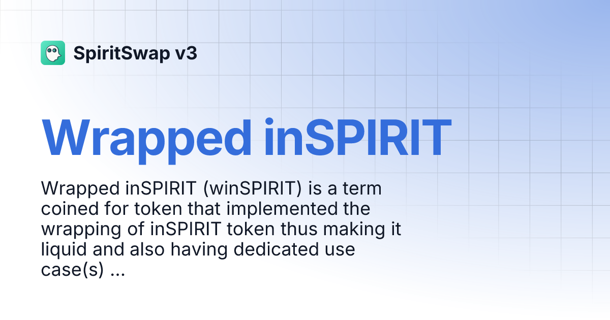 Wrapped inSPIRIT | SpiritSwap v3