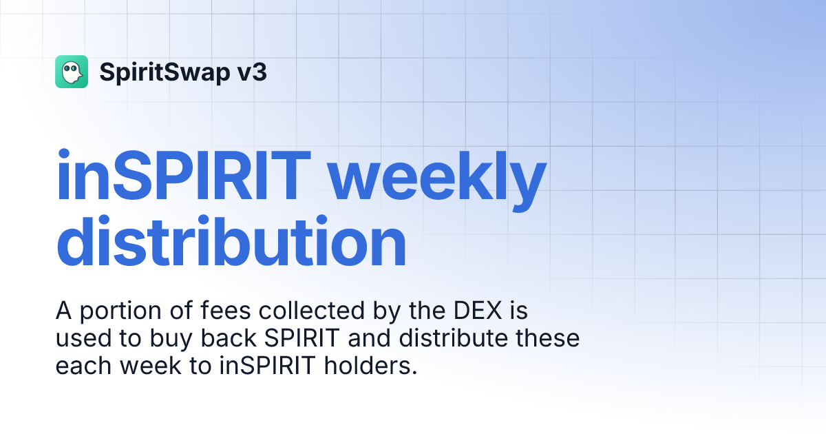 inSPIRIT weekly distribution | SpiritSwap v3